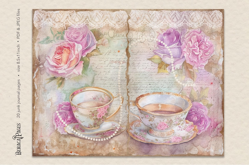 Violet Regency Junk Journal Kit, Printable Purple Ephemera, Romantic ...