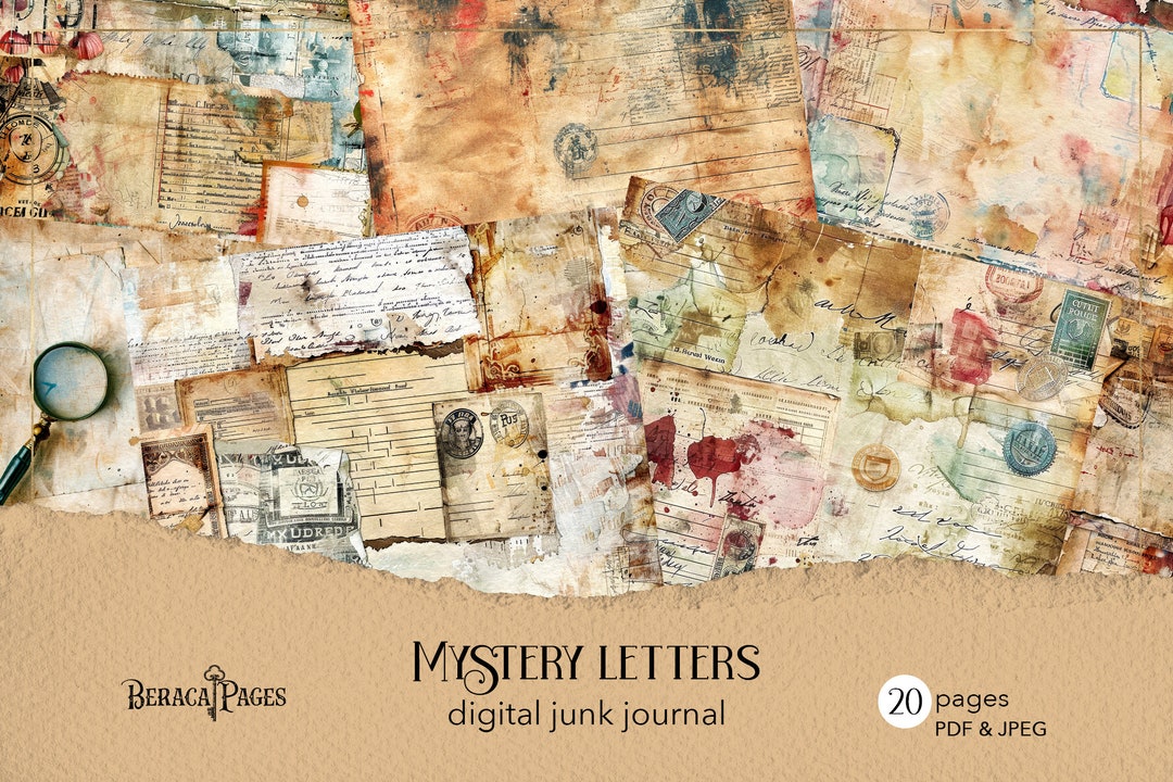 Mystery Letters Junk Journal: Detective Scrapbooking Paper (PDF & JPEG ...