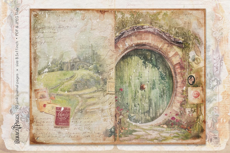 Hobbit House Junk Journal, Printable Hobbit Journal, Hobbit Digital ...