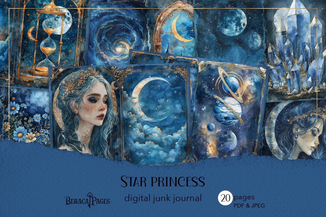 Star Princess Junk Journal, Printable Universe Journal, Celestial ...