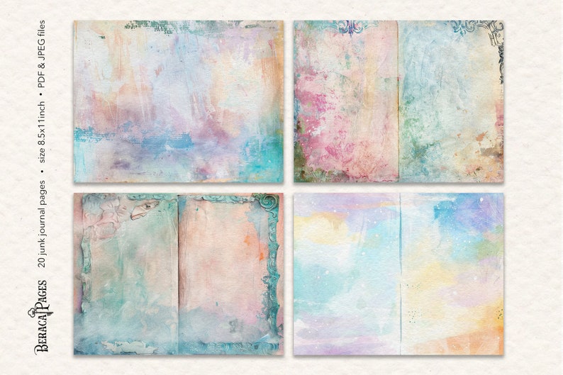 Pastel Rainbow Junk Journal, Printable Collage Pages (digital Download ...