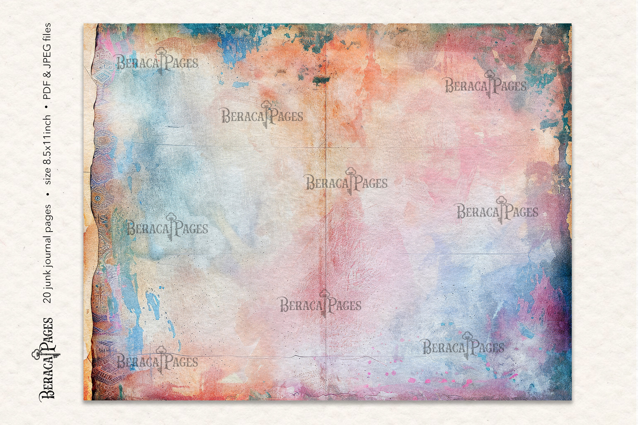 Pastel Rainbow Junk Journal, Printable Collage Pages (digital Download ...