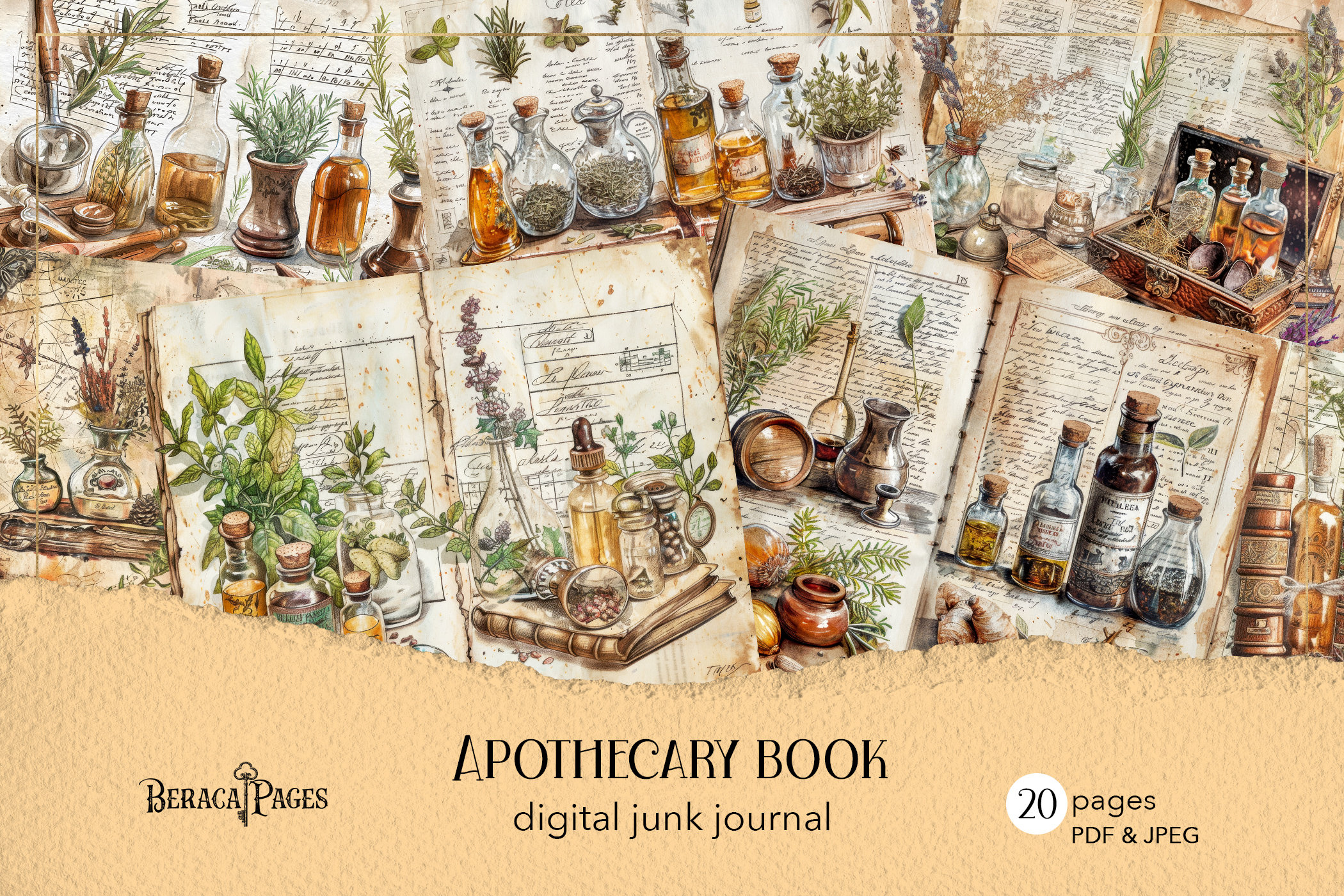 Apothecary Book Junk Journal, Printable Apothecary Journal, Botanical ...