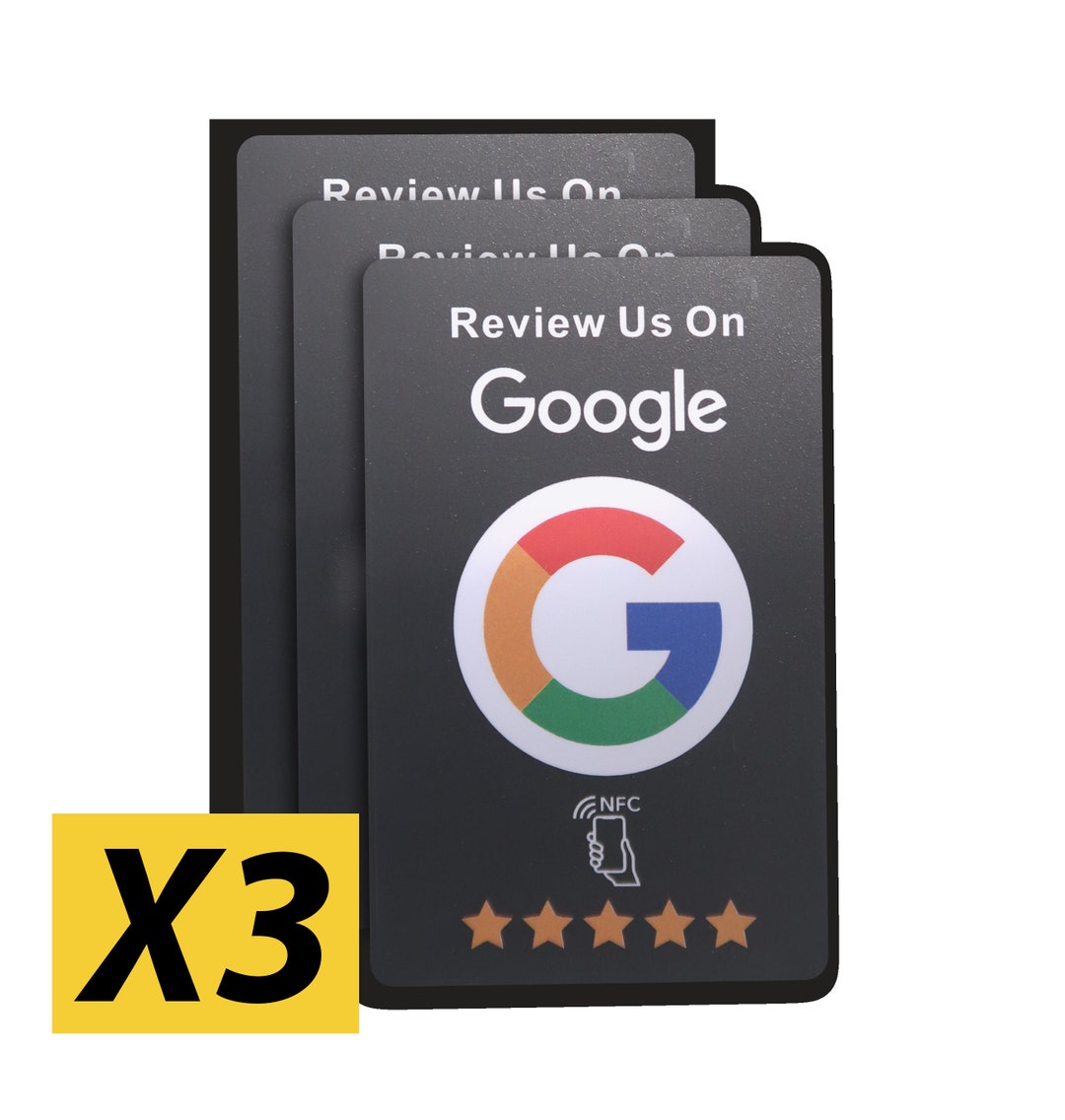 3 Pack NFC Google Review Cards, and Review, Boost Your Business With ...