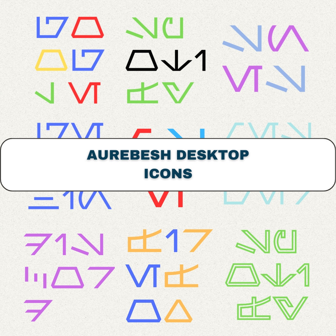 Star Wars Aurebesh Desktop Icons Pack, Sci-fi Themed PC Folder Icons ...