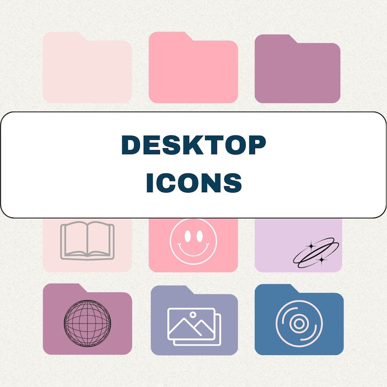 Desktop Icons Pack, Minimal Desktop Icons Organizer, PC Folder Icons ...