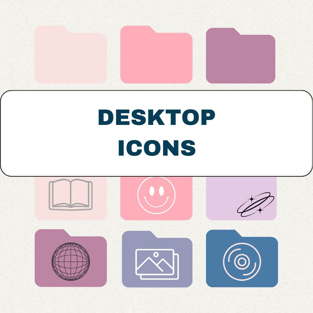 Desktop Icons Pack, Minimal Desktop Icons Organizer, PC Folder Icons ...