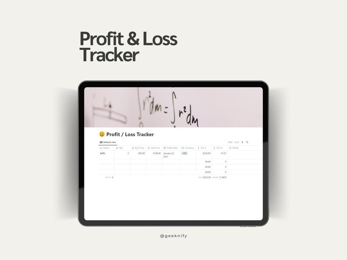 Investment Tracker, Notion Budget Template, Finance Dashboard, Stock ...
