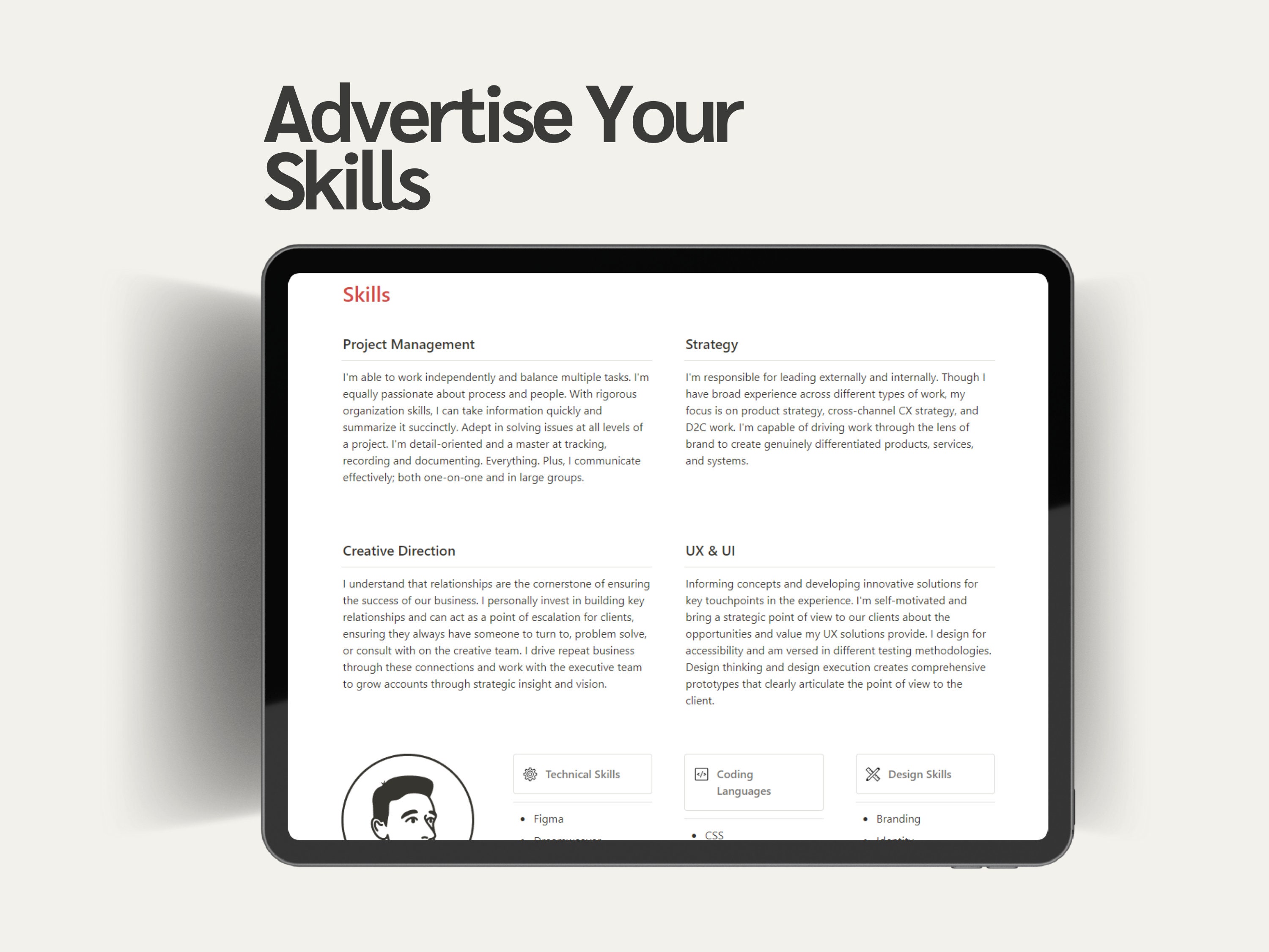 Portfolio Template, UGC Notion Template, Minimalist Design Professional ...