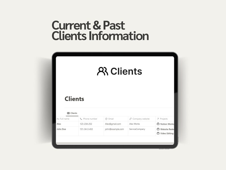 Notion Business Hub, Freelancer Dashboard Notion Template, Client ...
