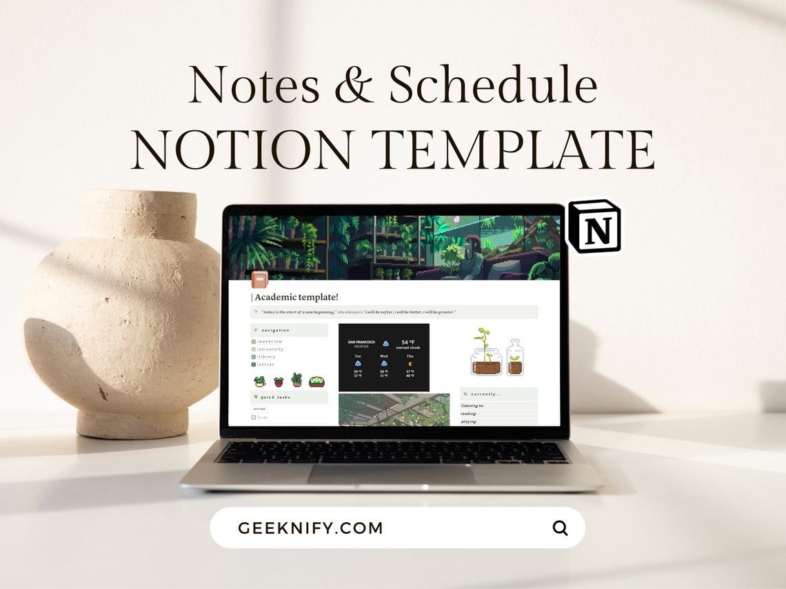Notion Template Student Planner, Academic Notes & Schedule Planner ...