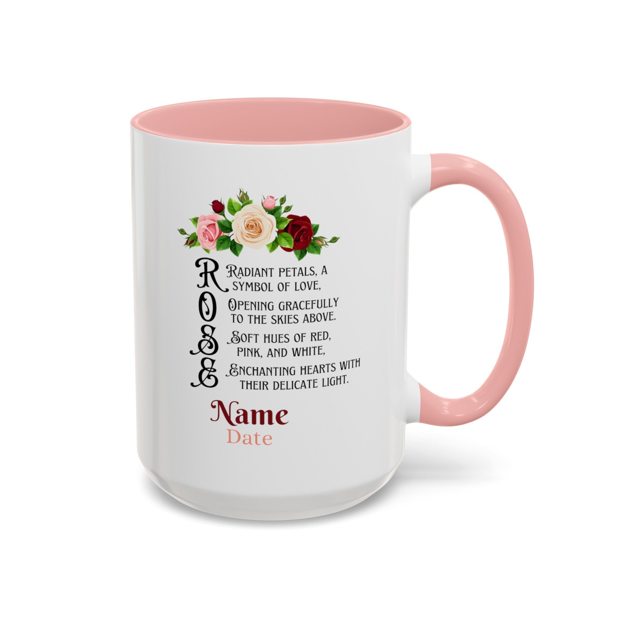 Personalized June Birth Flower Coffee Mug With Acrostic Poem, Custom ...