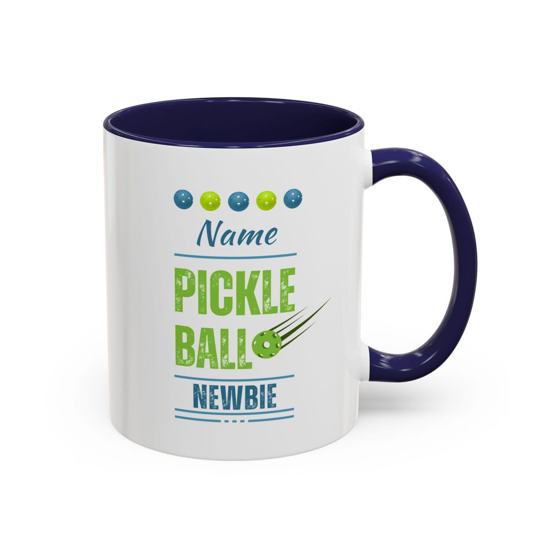 Pickle Ball Newbie Accent Coffee Mug 11, 15oz Personalized With Your ...