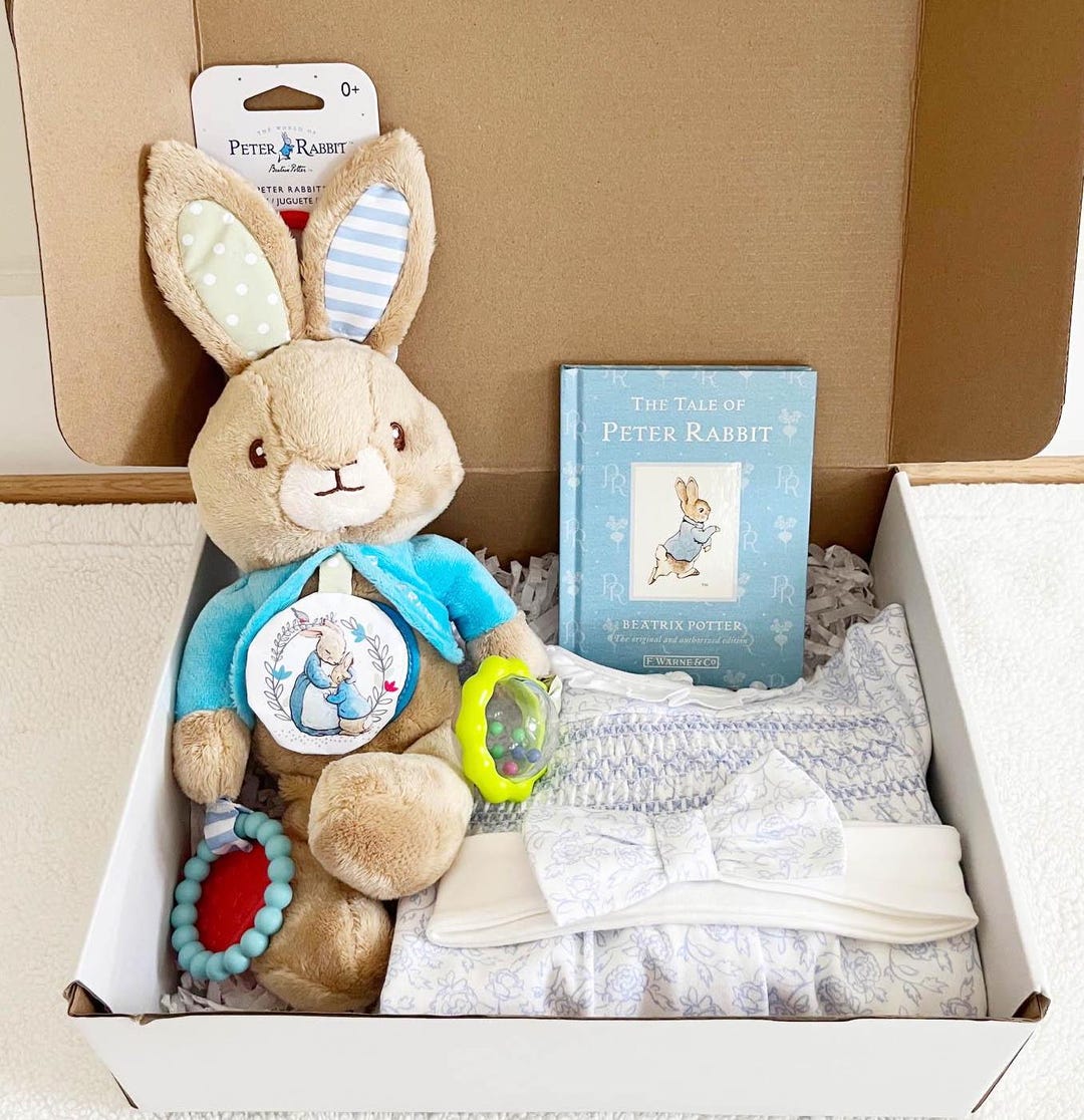 Peter Rabbit Baby Gift Box, Baby Shower Gift, Bunny Theme Baby Gift ...