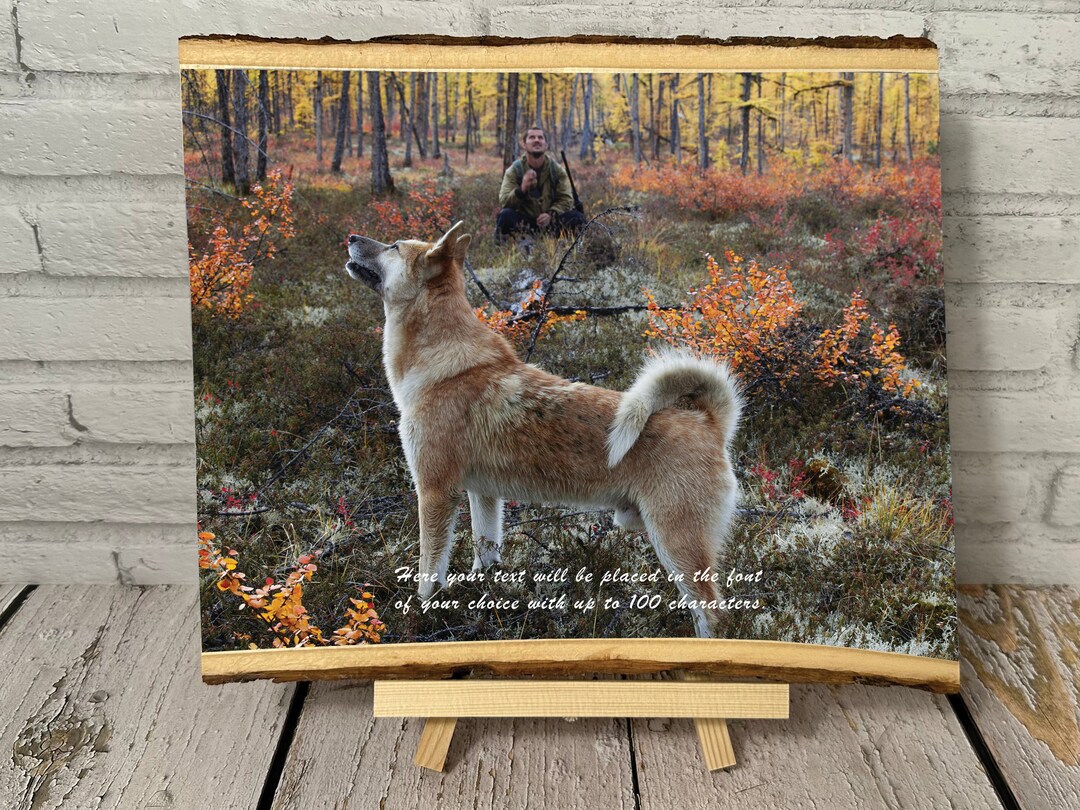 Rustic Hunting Decor on Wood Slice Custom Photo Transfer Outdoor Deer ...