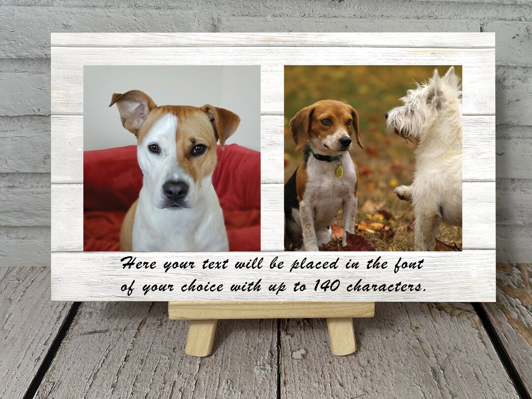Custom Dog Portrait Wood Plaque Print Wood Christmas Birthday Gift for ...