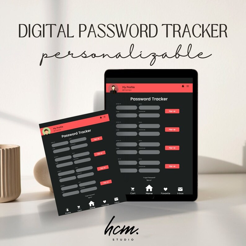 Customizable Password Tracker | Digital Passwordbook | Personalized ...