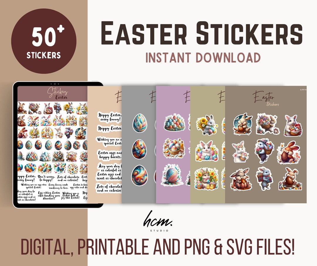 Printable Easter Sticker | Digital Sticker | Goodnotes Sticker | Easter ...