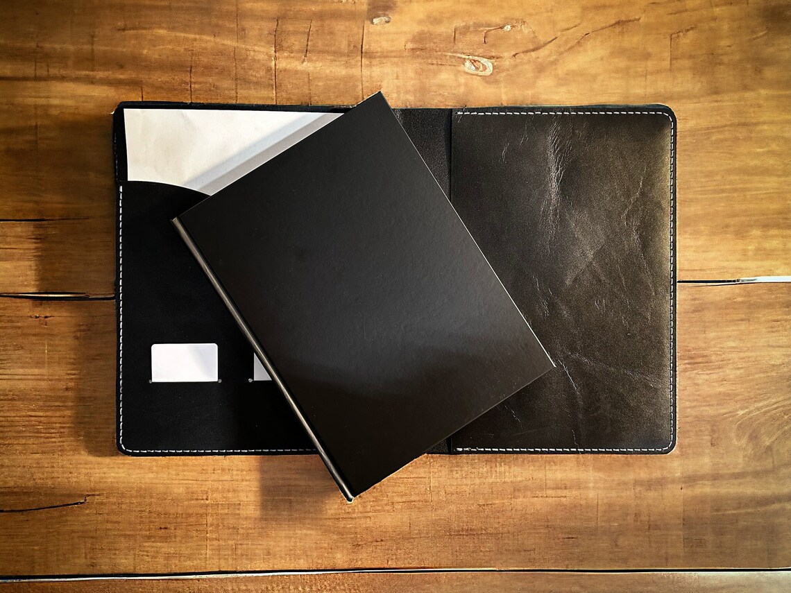 Leather Notebook Cover Pattern: Laser or Print, Padfolio Style (SVG ...
