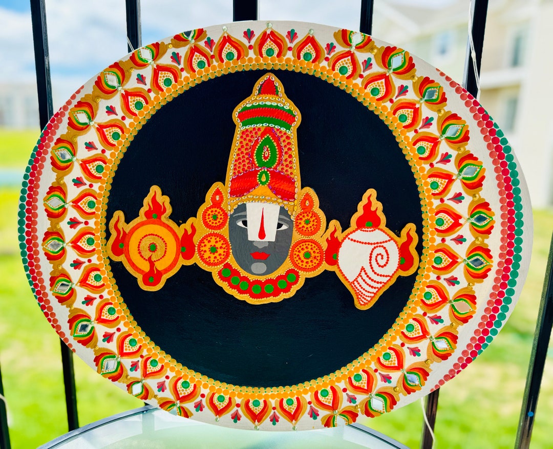 Tirupathi Balaji Dot Mandala Painting - Etsy