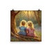 Poster Wall Art Print Two Girls Sisters Impressionist Art Painting ...