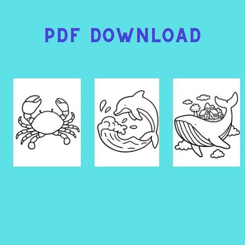 Coco Wyo Ocean Scene Bold Easy Coloring Book 50 Pages Digital Download ...