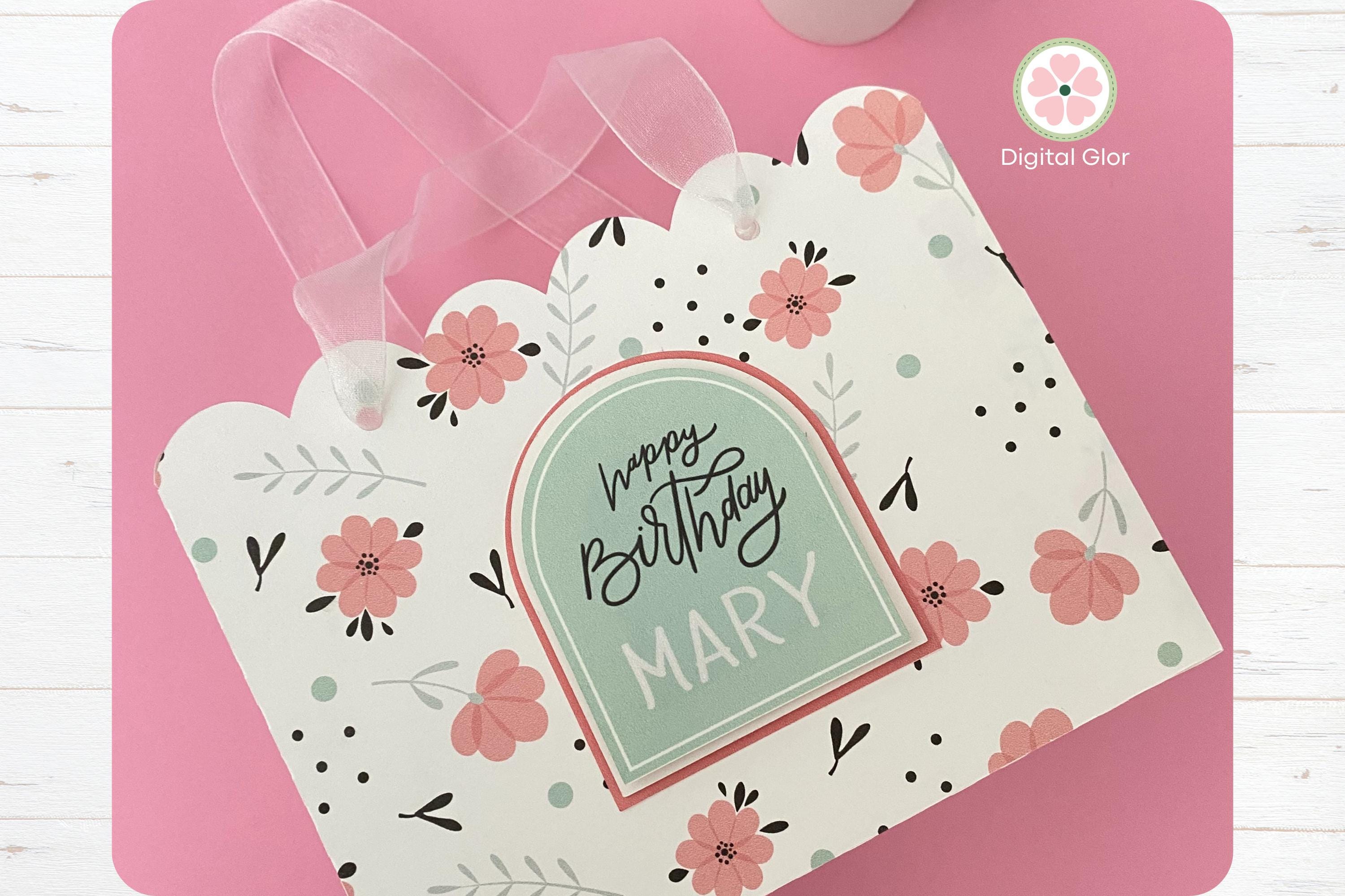 Birthday Gift Bag Template - Paper Bag SVG, Gift Box SVG, Favor Bag ...