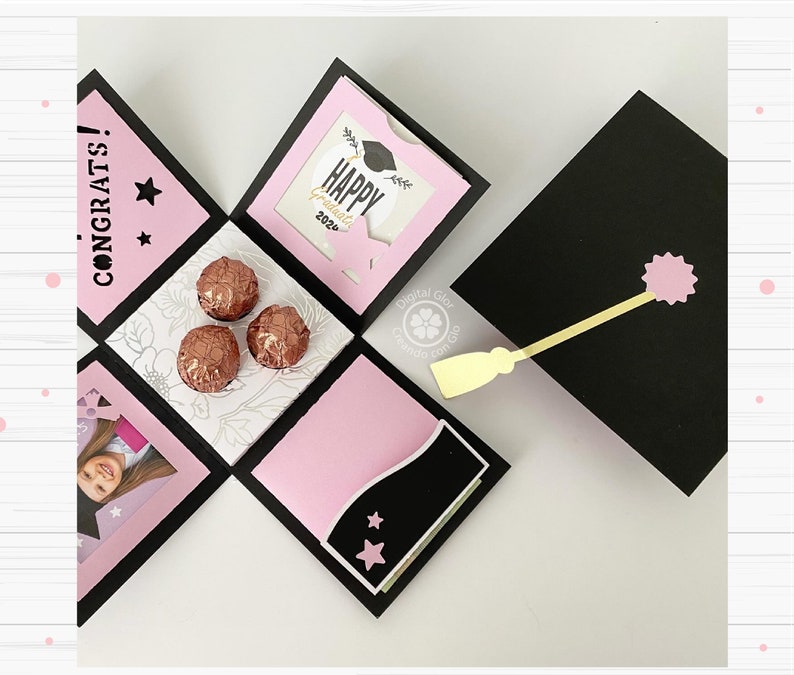 Graduation Box Template - Explosive Graduation Gift Box -SVG and Studio ...