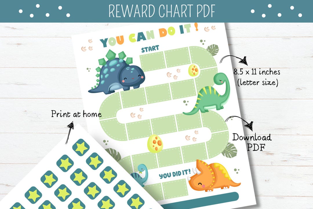 Dinosaurs Reward Chart Printable Behavior Chart Daily Chore Chart Kids ...
