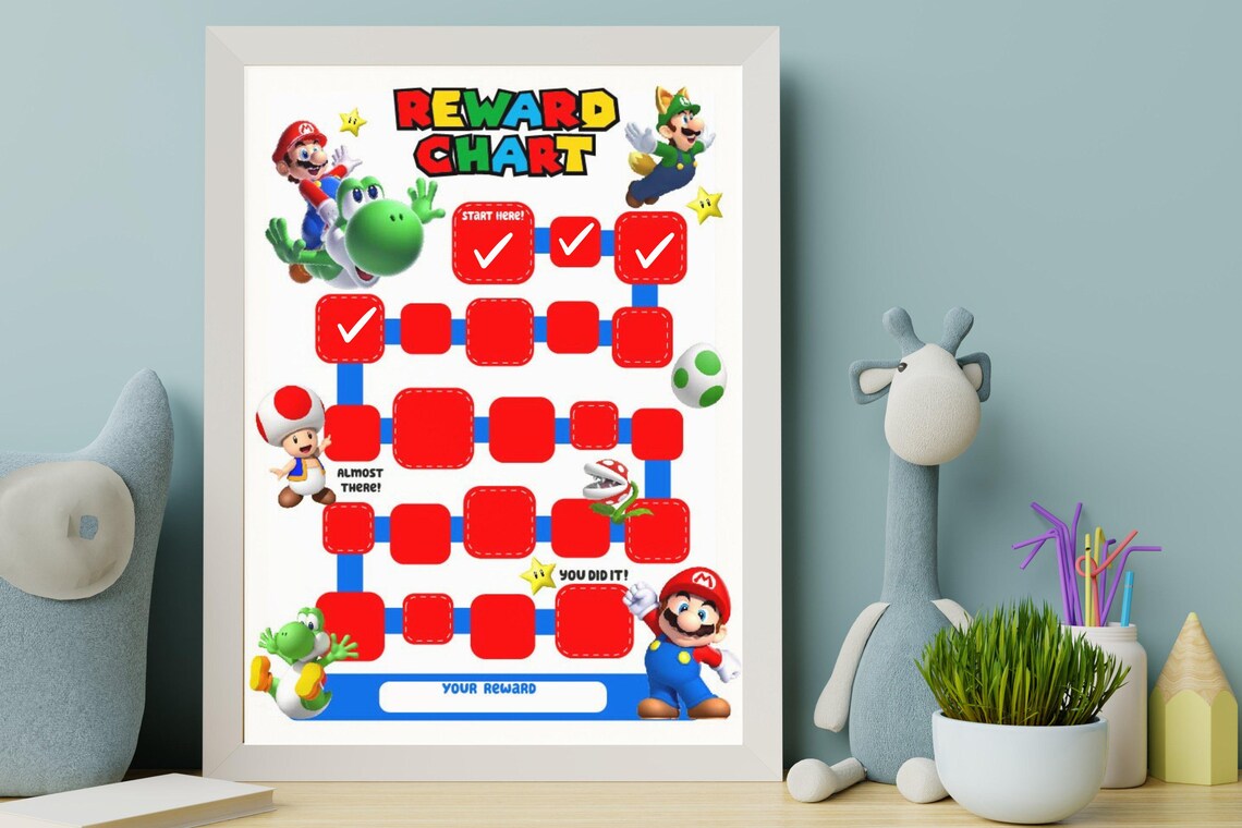 Reward Chart SUPER MARIO Printable Behavior Chart Daily Chore Chart ...