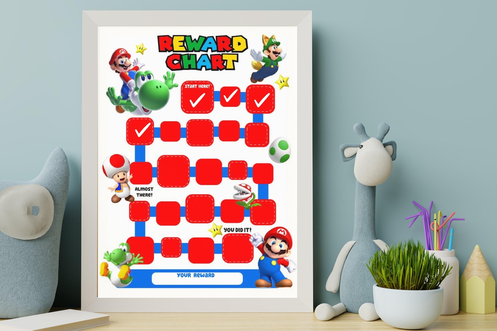 Reward Chart SUPER MARIO Printable Behavior Chart Daily Chore Chart ...