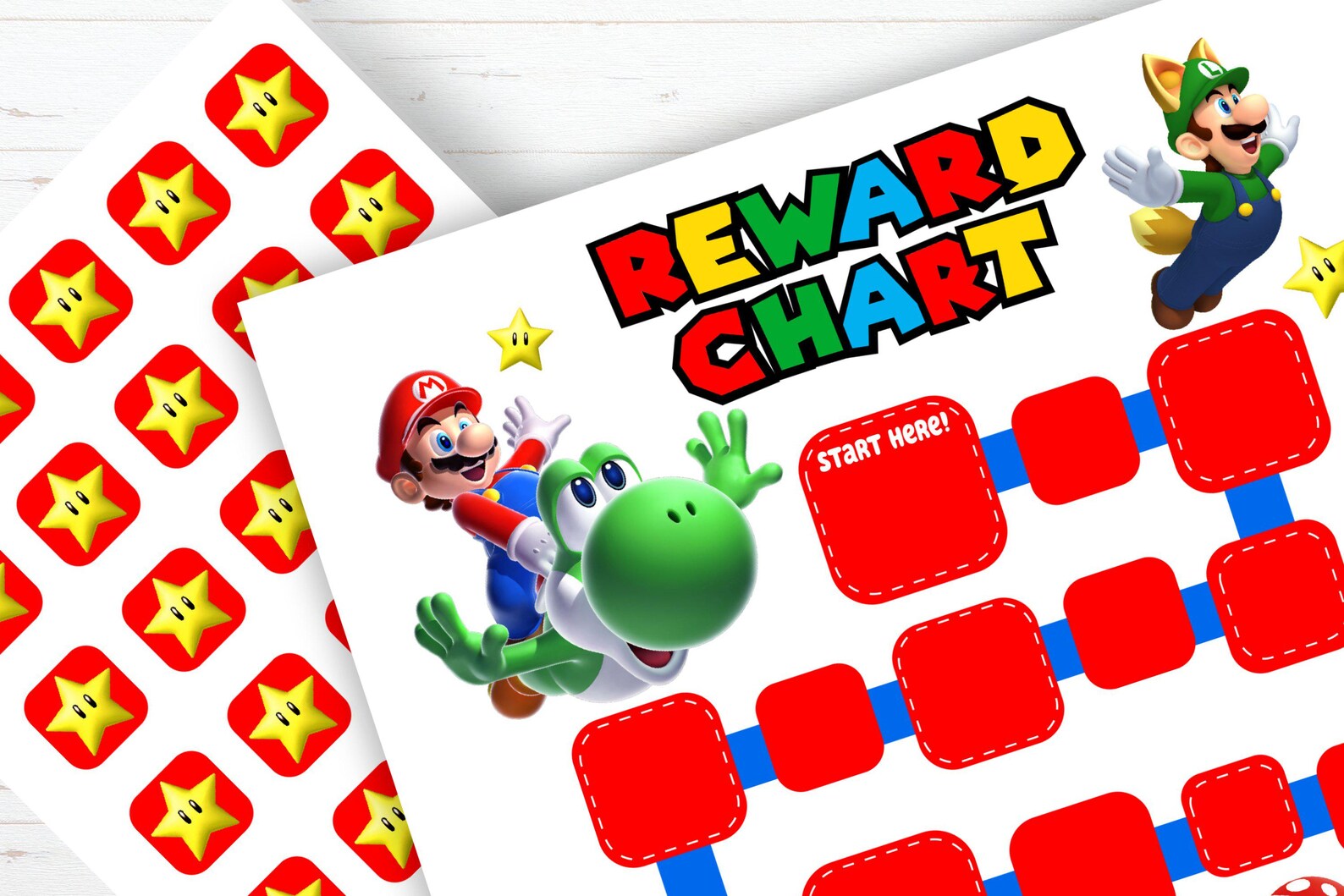 Reward Chart SUPER MARIO Printable Behavior Chart Daily Chore Chart ...