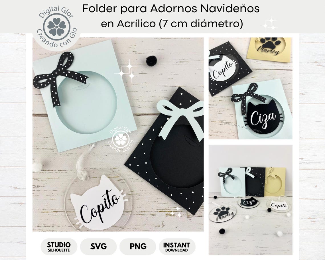 Folder for 7cm Acrylic Christmas Ornaments | SVG, Studio and PNG Format ...