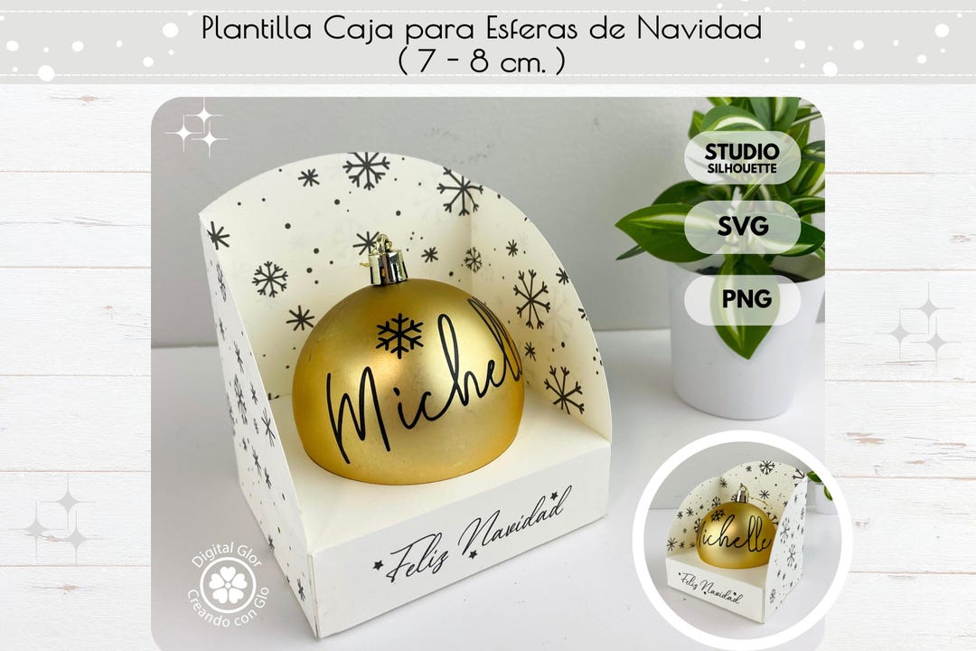 Plantilla de Cajita para Esferas de Navidad | Formato Studio, SVG y PNG ...
