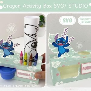 Coloring Box in SVG and Studio Silhouette /digital Favor Box Template ...