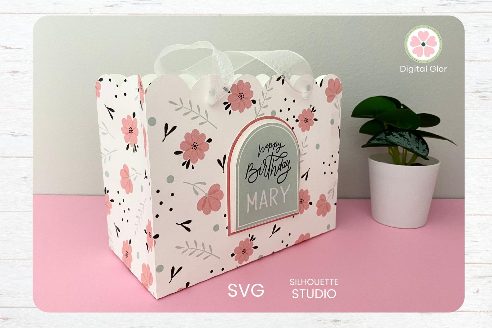Birthday Gift Bag Template - Paper Bag SVG, Gift Box SVG, Favor Bag ...