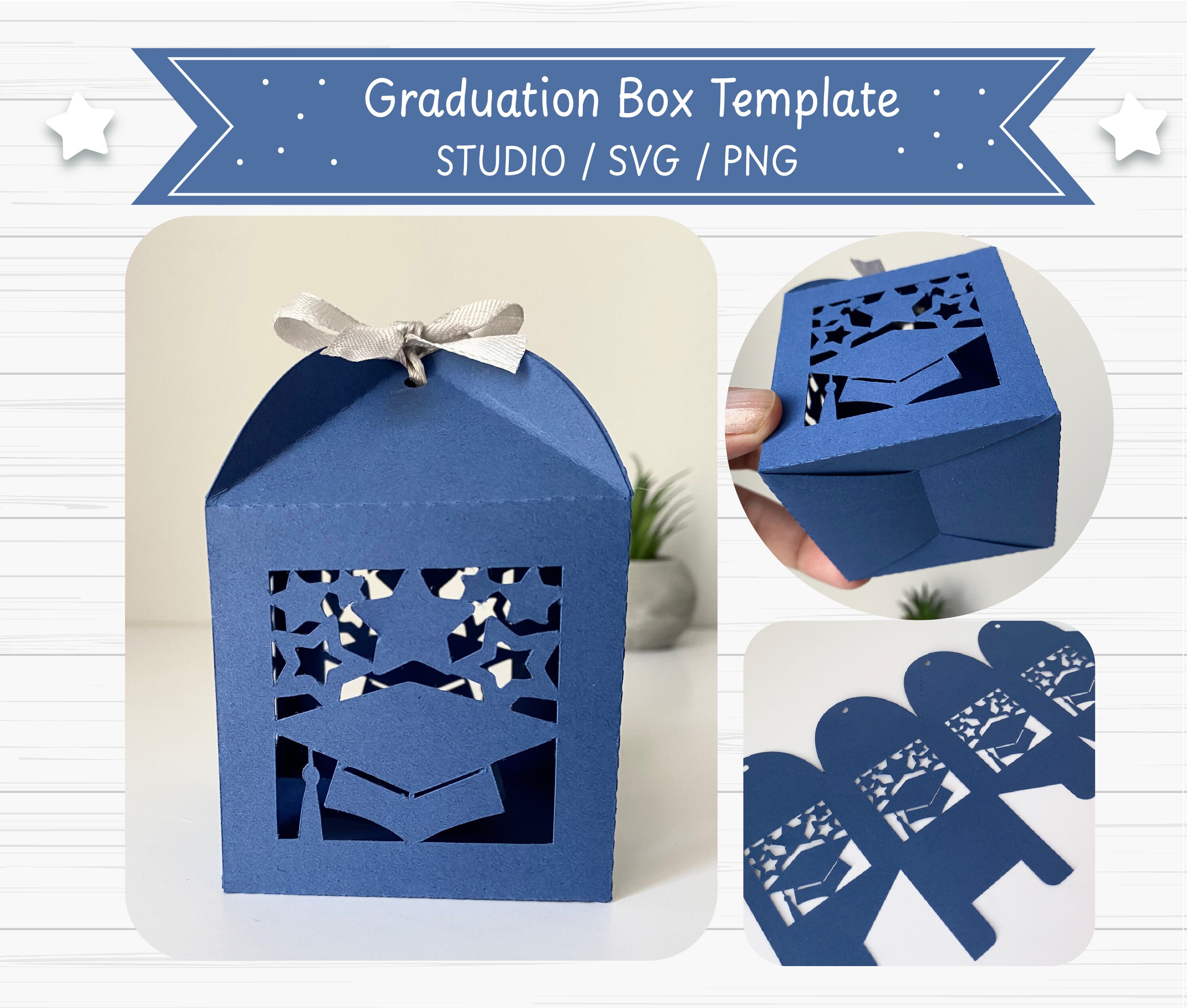 Graduation Box Template Graduation Themed Box SVG, Studio, and PNG ...