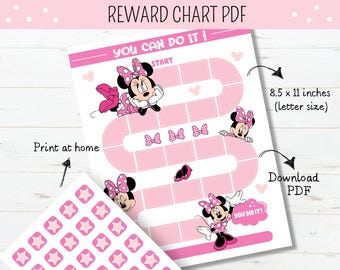 Mickey & Minnie Mouse Reward Chart for Kids Cute Rainbow Reward Chore ...