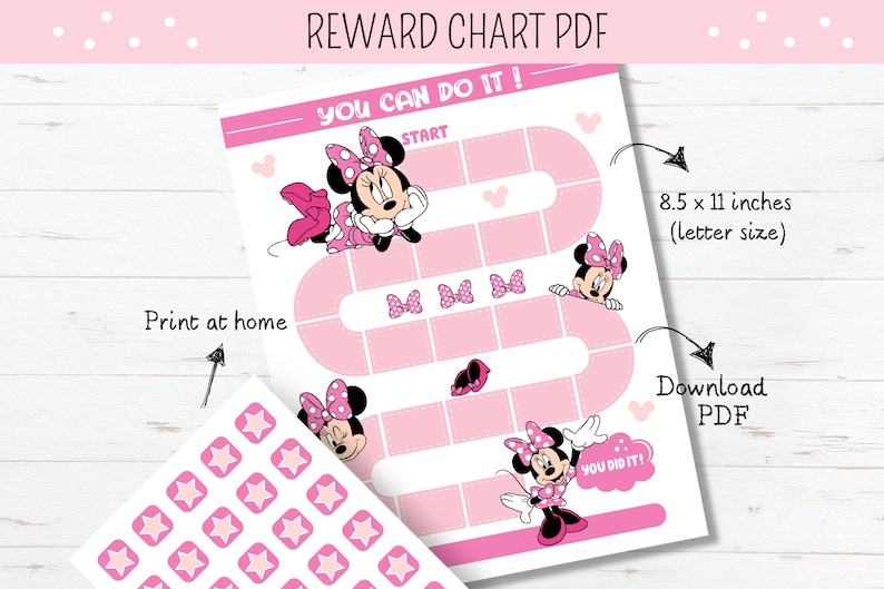 Minnie Mouse Reward Chart | Printable Behavior Chart | Daily Chore ...