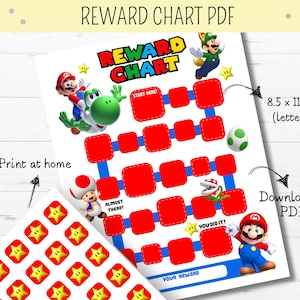 Reward Chart SUPER MARIO Printable Behavior Chart Daily Chore Chart ...