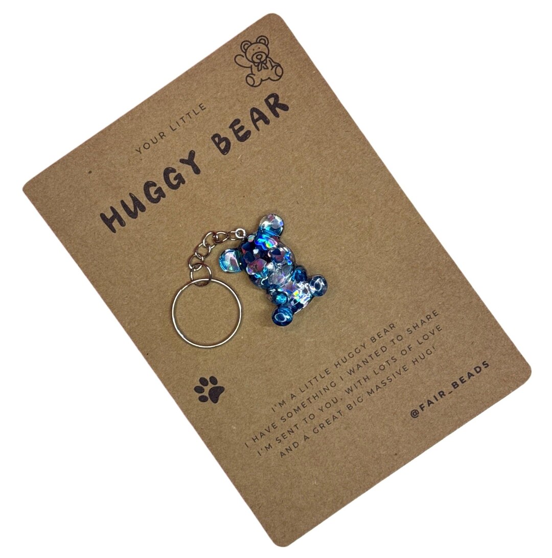 Huggy Bear Sitting Keyring - Etsy
