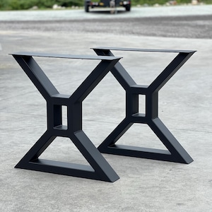 Farmhouse Table Legs: Metal X Frame With Center Cutout, 2x4 Steel Tube ...