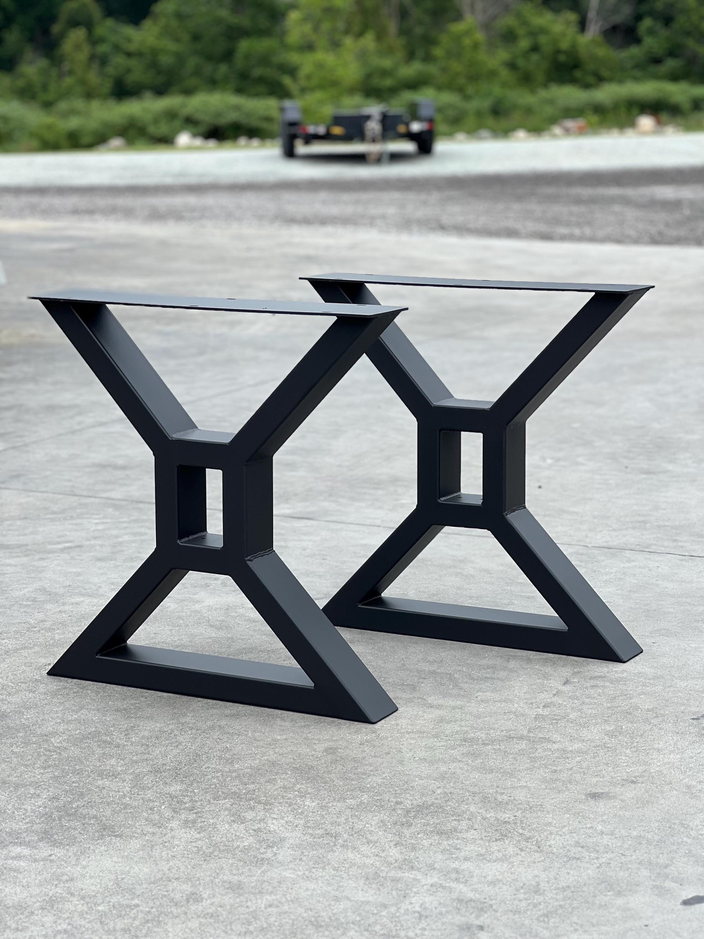 Farmhouse Table Legs: Metal X Frame With Center Cutout, 2x4 Steel Tube ...