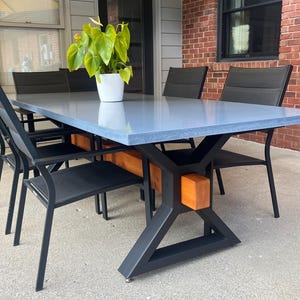 Farmhouse Table Legs: Metal X Frame With Center Cutout, 2x4 Steel Tube ...