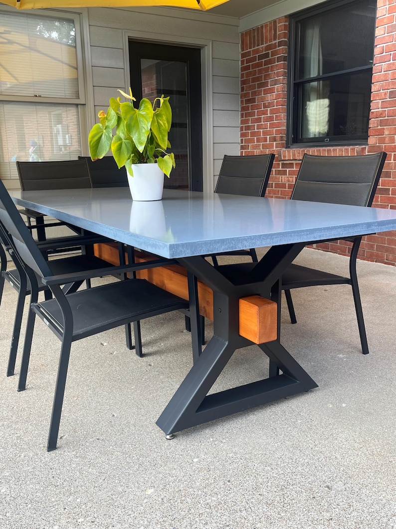 Farmhouse Table Legs: Metal X Frame With Center Cutout, 2x4 Steel Tube ...