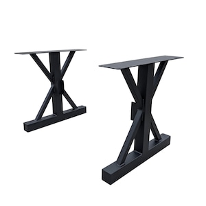 Trestle Style Metal Table Legs: X Frame, Industrial Farmhouse - Etsy