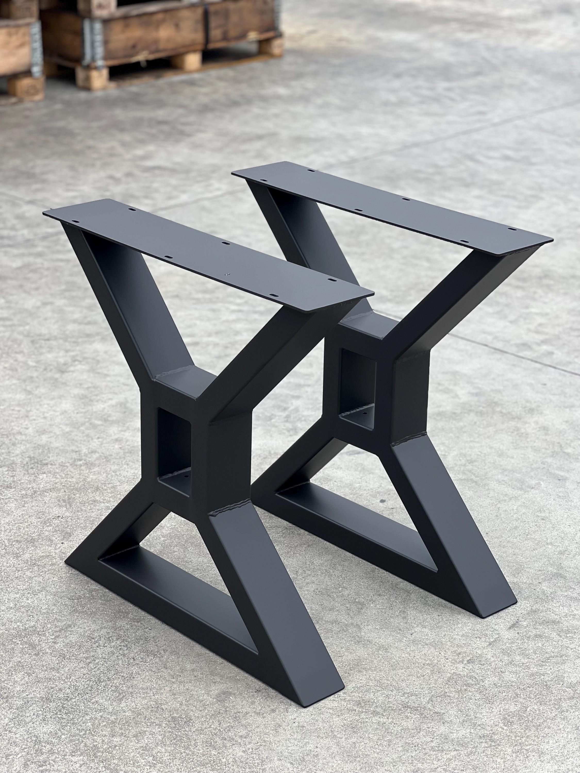 Farmhouse Table Legs: Metal X Frame With Center Cutout, 2x4 Steel Tube ...