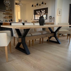 Farmhouse Table Legs: Metal X Frame With Center Cutout, 2x4 Steel Tube ...