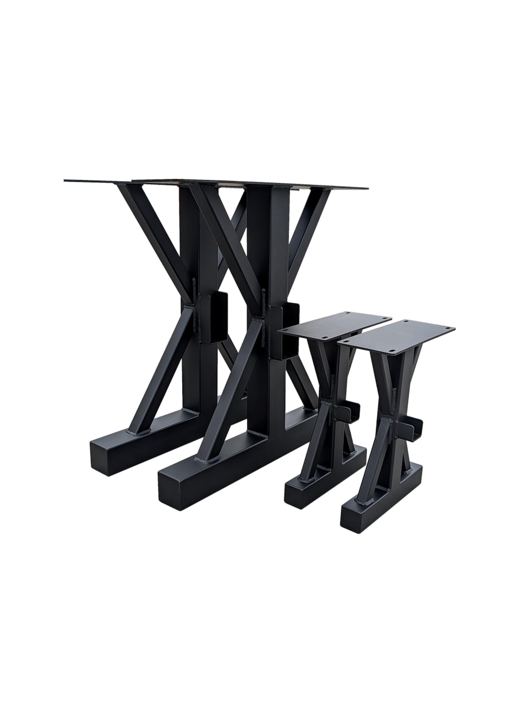 Trestle Style Metal Table Legs: X Frame, Industrial Farmhouse - Etsy