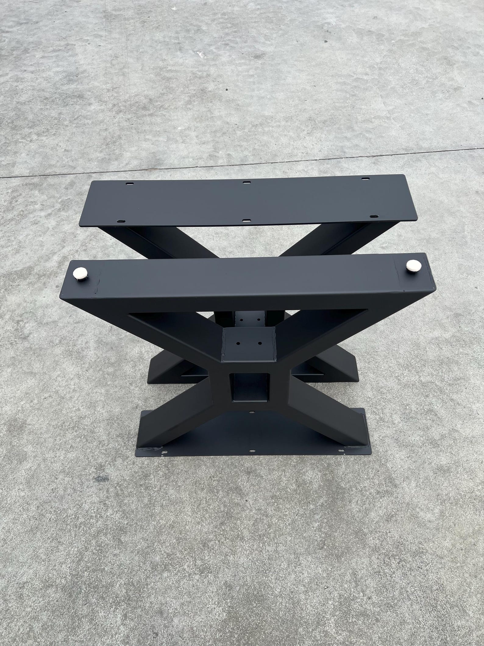Farmhouse Table Legs: Metal X Frame With Center Cutout, 2x4 Steel Tube ...